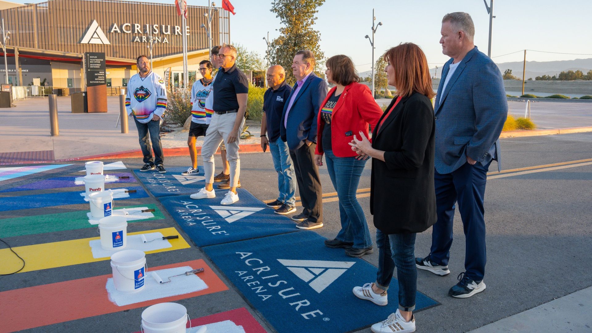 Acrisure Arena and Local Leaders Launch Pride Month With Painting ...